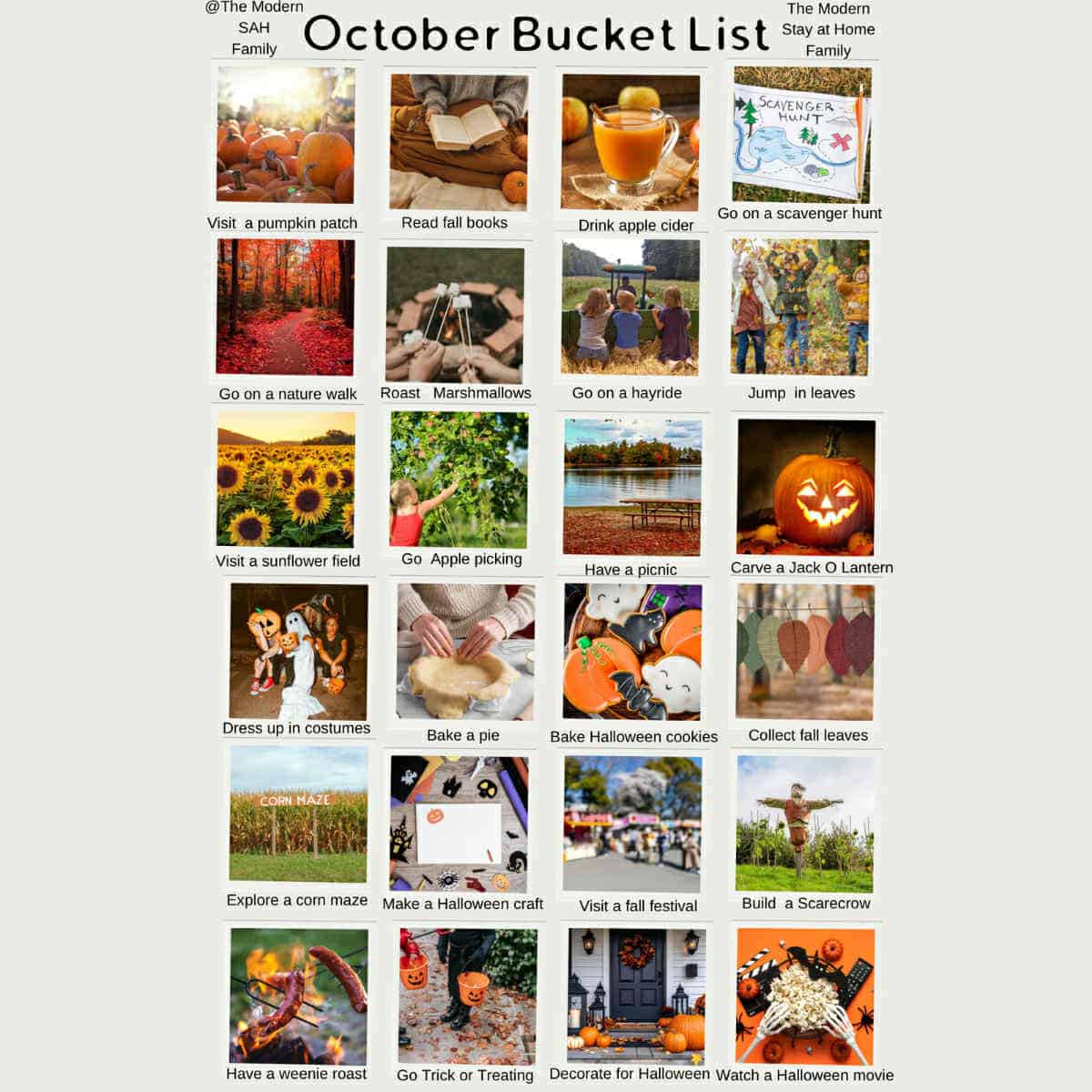 October Bucket List - Grafted Pro